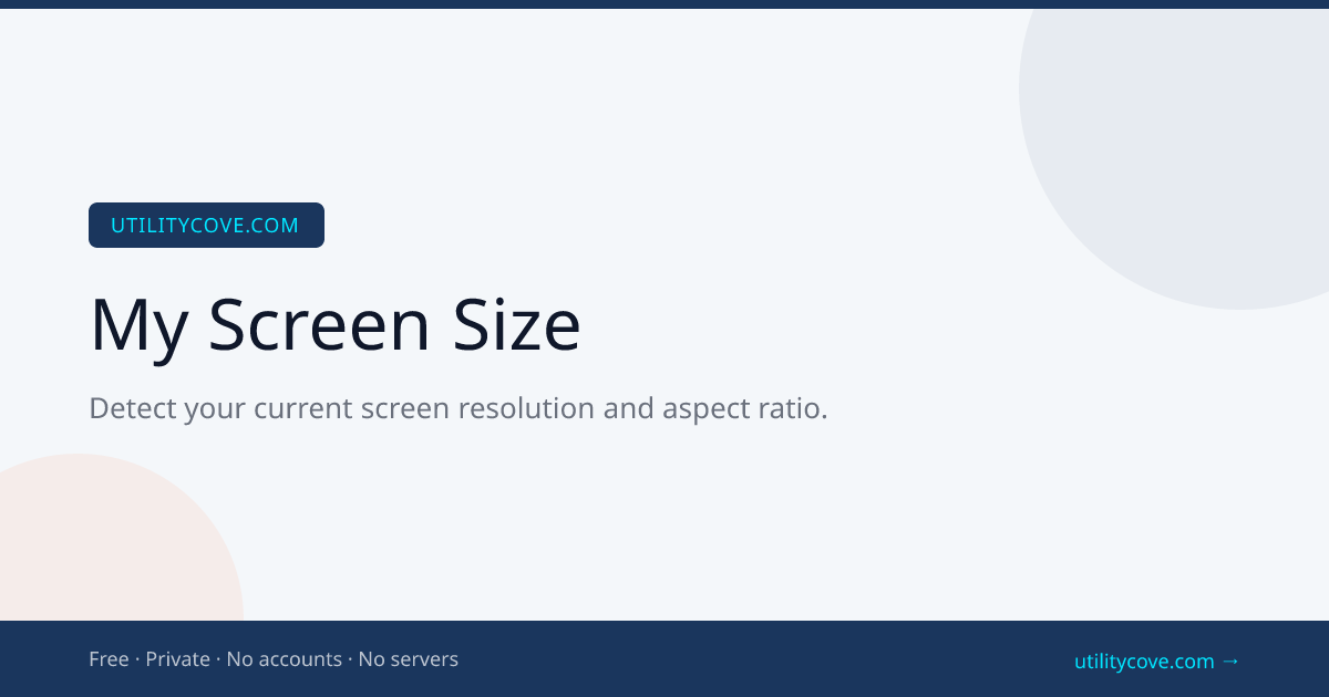 My Screen Size — UtilityCove | Free Online Tool