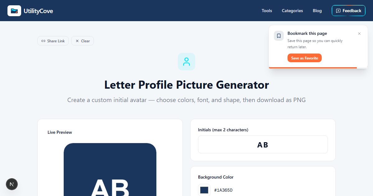 Letter PFP Maker — Free Profile Picture Generator | UtilityCove | Free ...